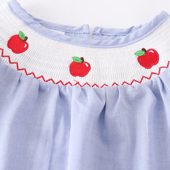 Dresses | Boutique Back To School Apple Embroidered Smocked Dress ...